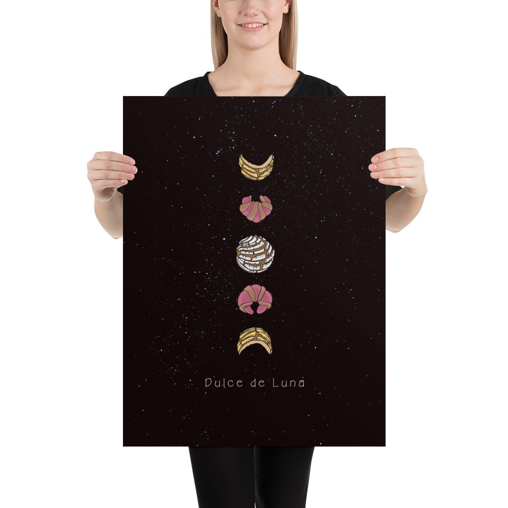 Dulce De Luna | Original Pan Dulce Moon Phase Print | Boho Wall Decor ...