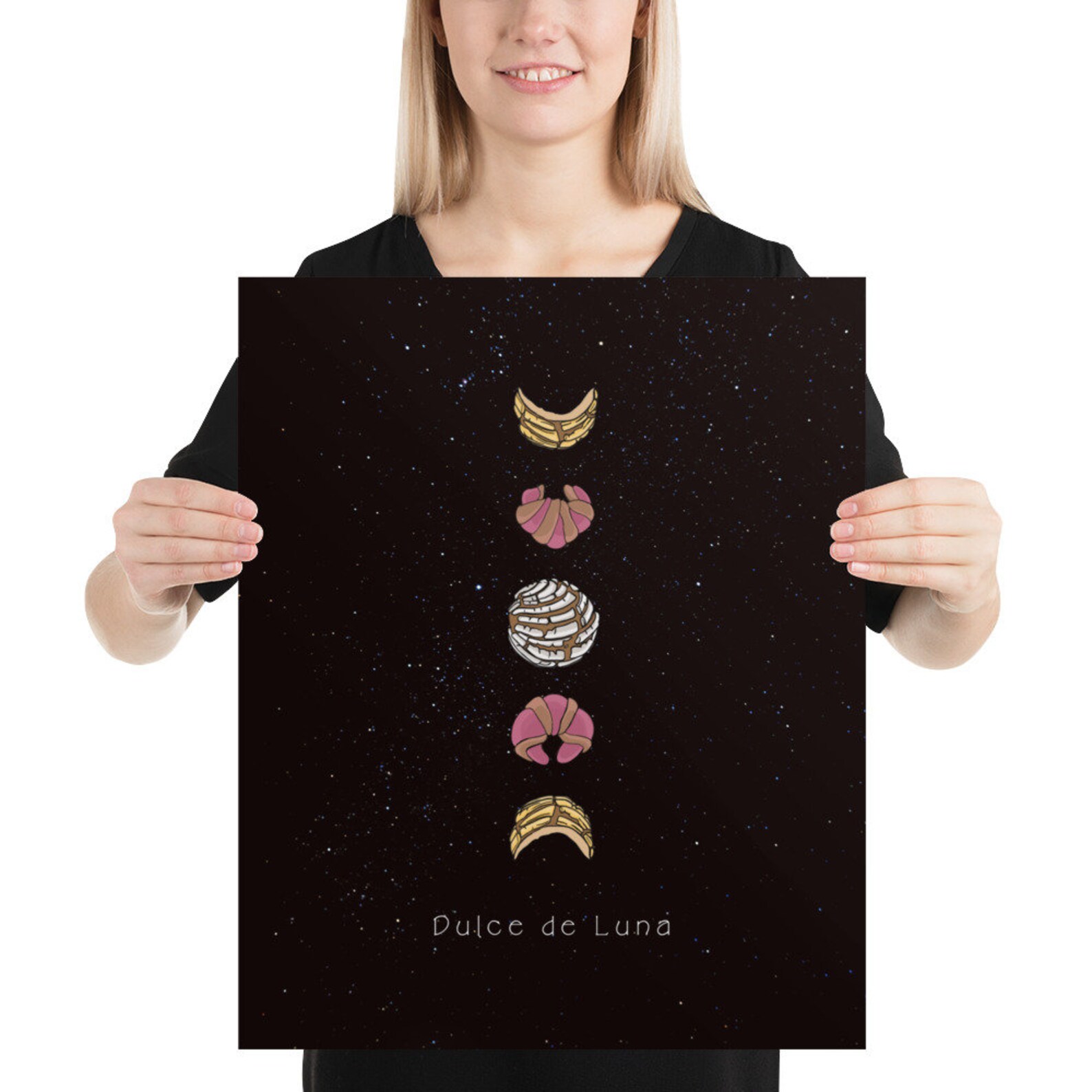 Dulce De Luna | Original Pan Dulce Moon Phase Print | Boho Wall Decor ...
