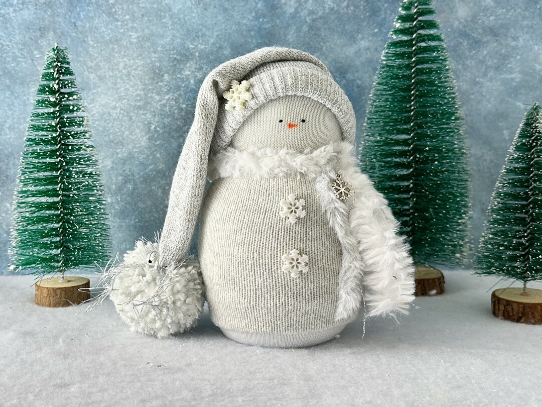 Handmade Silver Snowmen From Up-cycled Sweaters in Three Sizes for ...