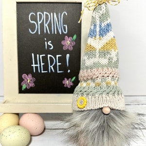 Handmade Springtime/easter Gnome With Up-cycled Sweater Hats for Gifts ...