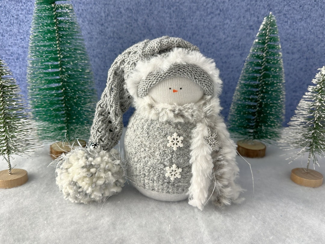 Handmade Silver Snowmen From Up-cycled Sweaters in Three Sizes - Etsy