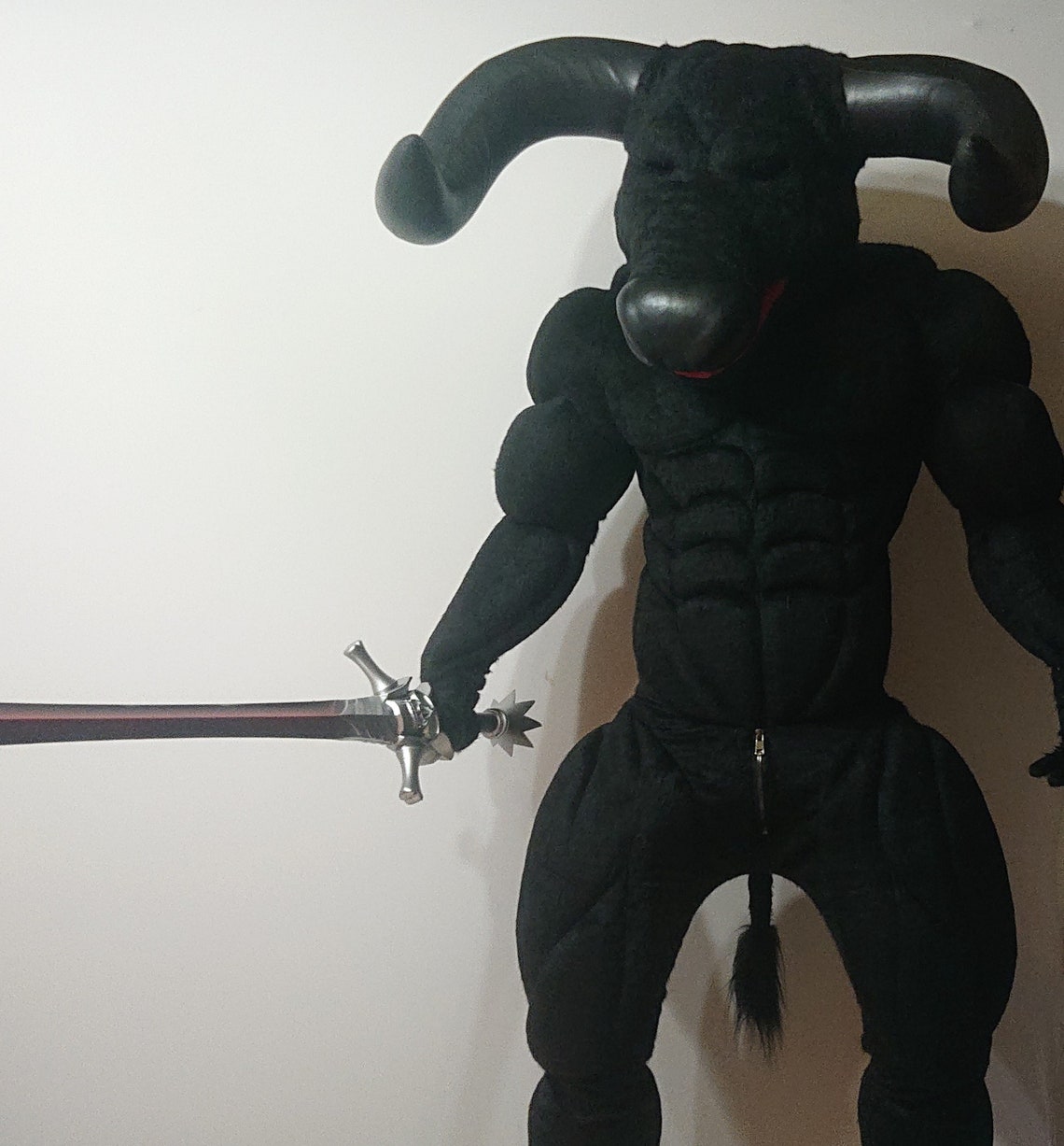 Minotaur fursuit with muscle fur suit black bull costume | Etsy