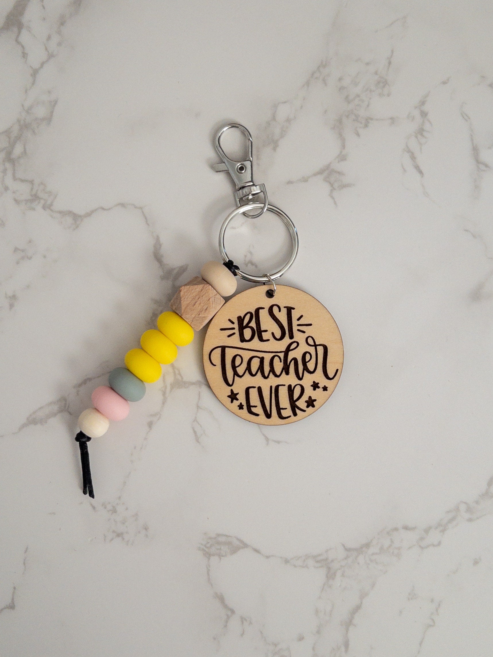 Personalized Pencil Beaded Keychain, Teacher Appreciation Gift - Etsy