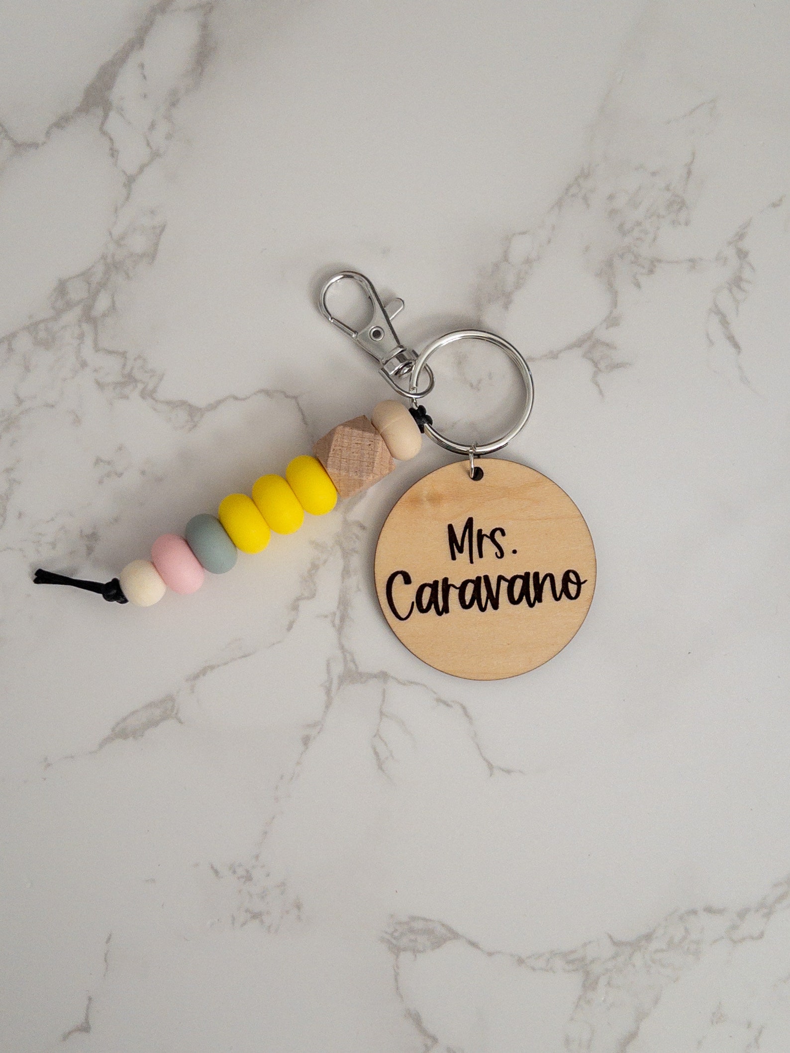 Custom Teacher Pencil Beaded Keychain // Teacher Gift // - Etsy