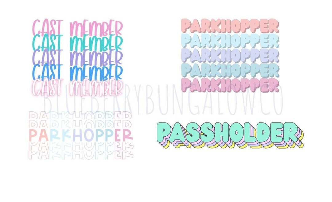 Magical Stacks PNG Bundle: Parkhopper, Cast Member (digital File) - Etsy