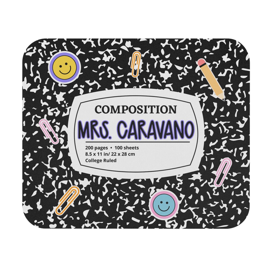 Customizable Teacher Mouse Pad | Composition Notebook Mouse Pad ...