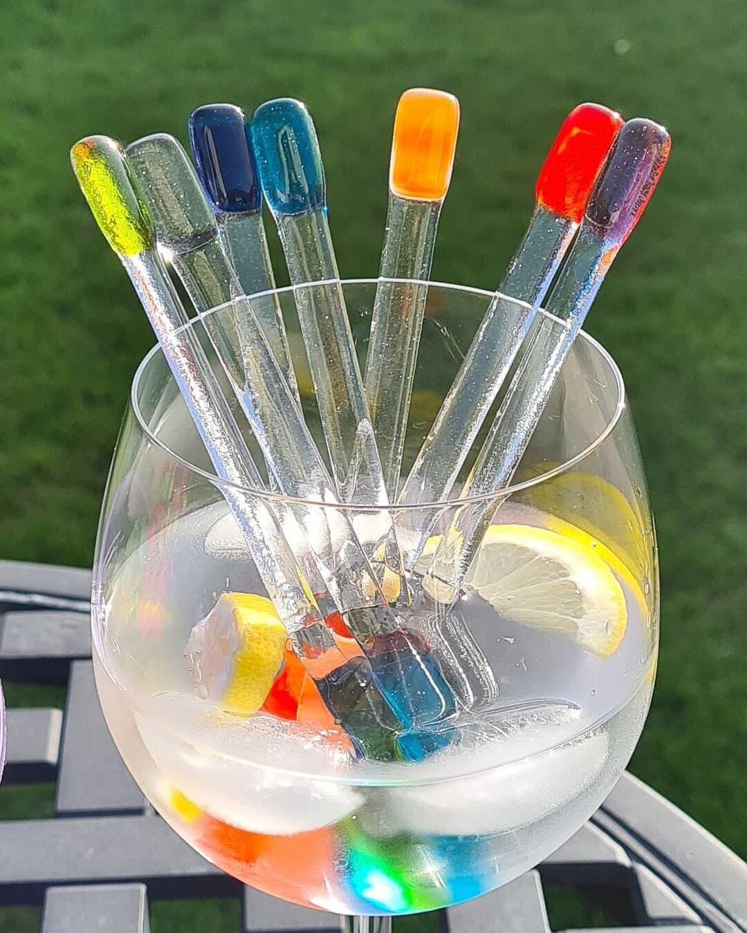 Handmade Fused Glass | Reusable Gin Stirrers | Cocktail | Mixed Set of ...