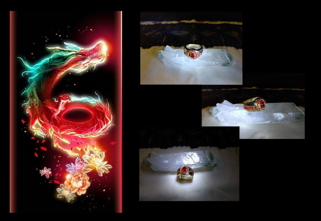 CAPTIVATING RED DRAGON Spirit Vessel Ring Wicca Amulet - Etsy