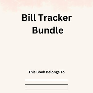 Bill Tracker Bundle Template | Printable & Editable PDF - Etsy