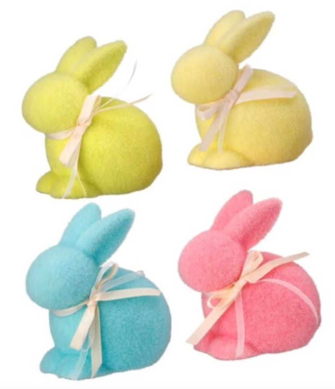 Flock Styro Easter Spring Bunny Rabbit With Ribbon 6.25" - Etsy