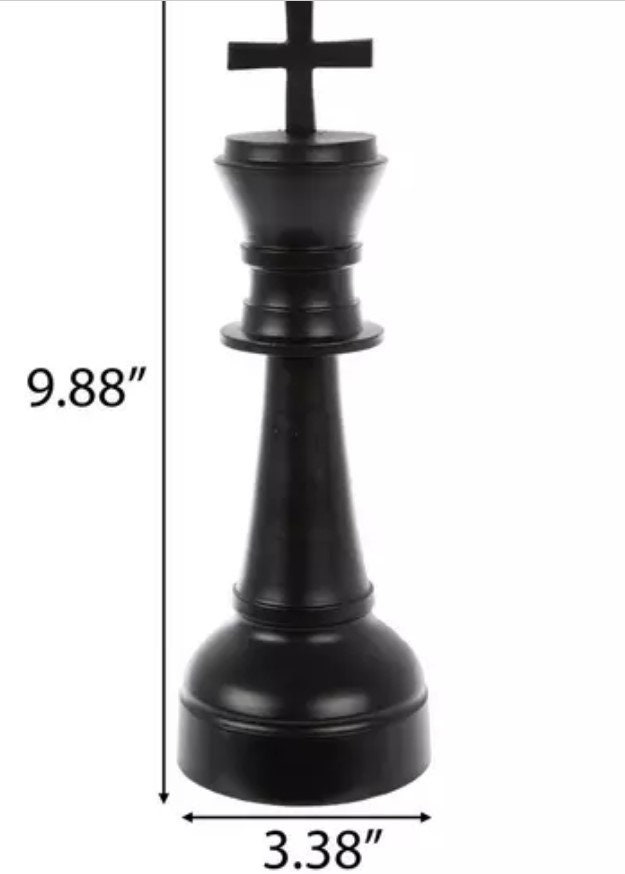King Chess Piece Metal Decoration Bold and Regal Home Accent Game Room ...