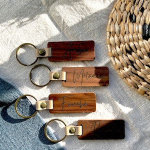 Wooden Keychain, Keychain With Name, Personalised Wooden Keychain ...