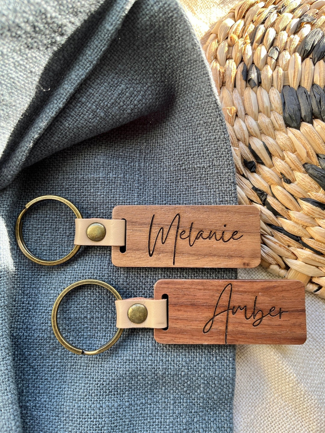 Wooden Keychain, Keychain With Name, Personalised Wooden Keychain ...