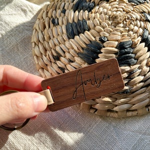 Wooden Keychain, Keychain With Name, Personalised Wooden Keychain ...