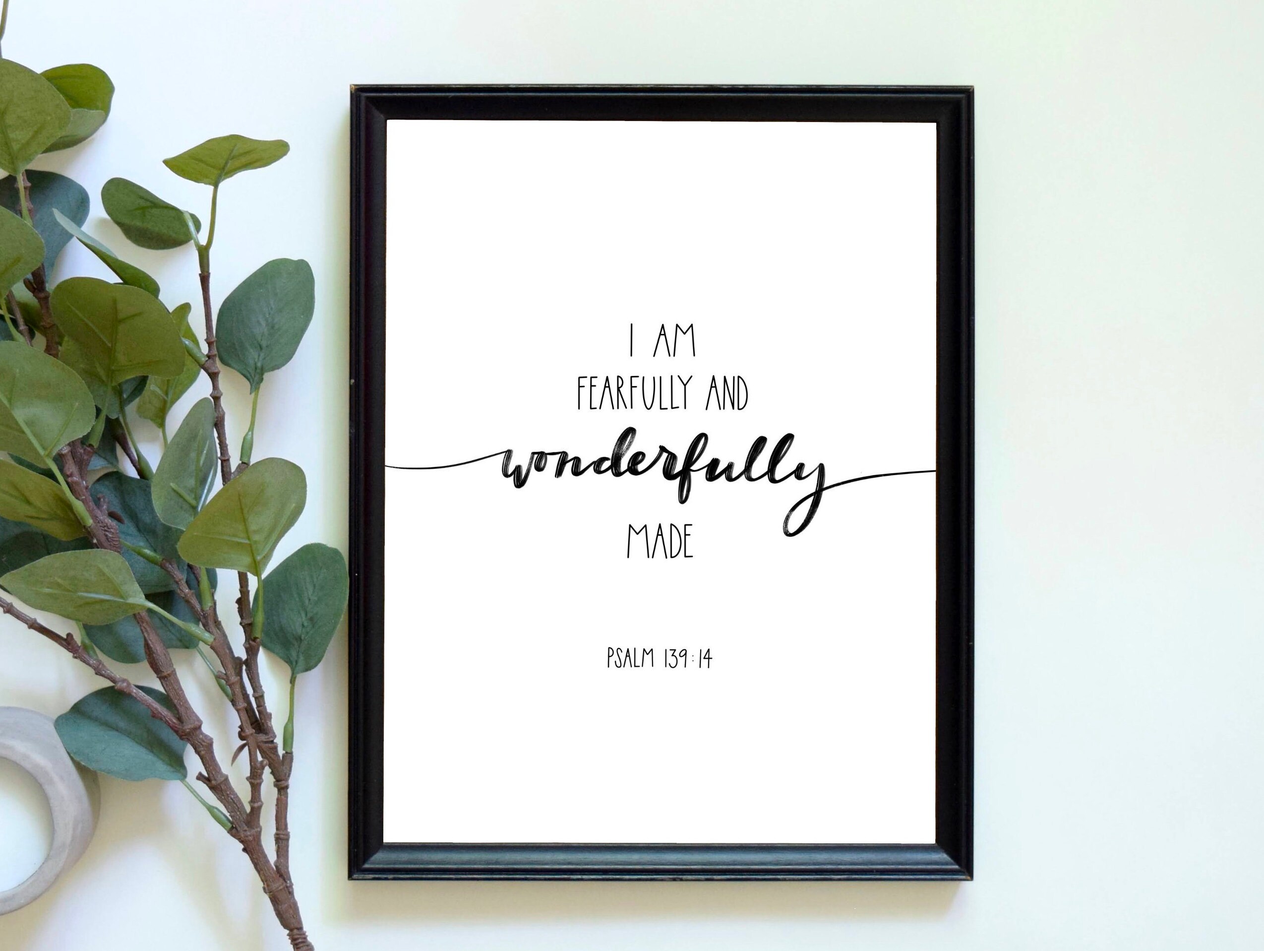 WONDERFULLY MADE, Psalm 139:14, Scripture Wall Art, Digital Download ...