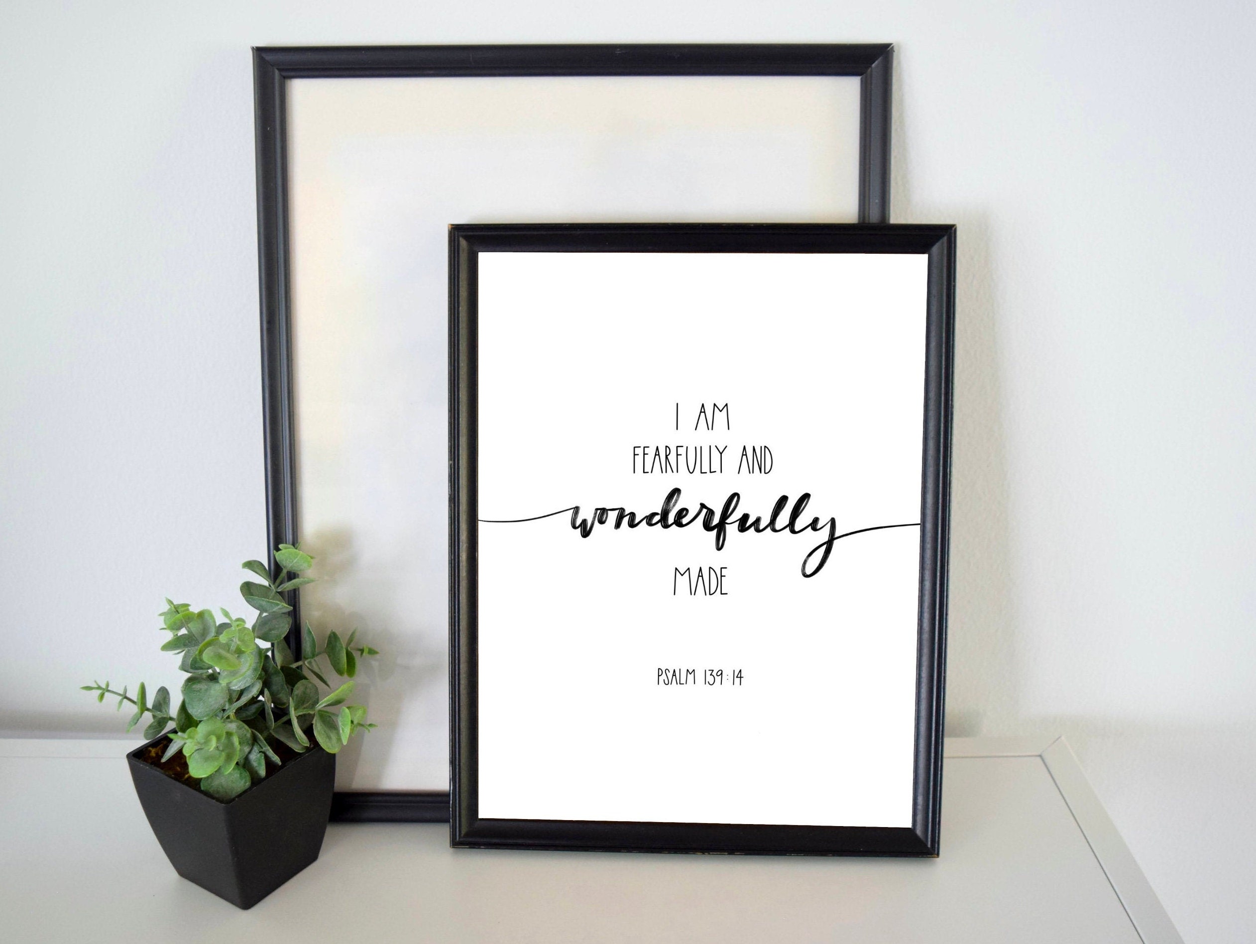 WONDERFULLY MADE, Psalm 139:14, Scripture Wall Art, Digital Download ...
