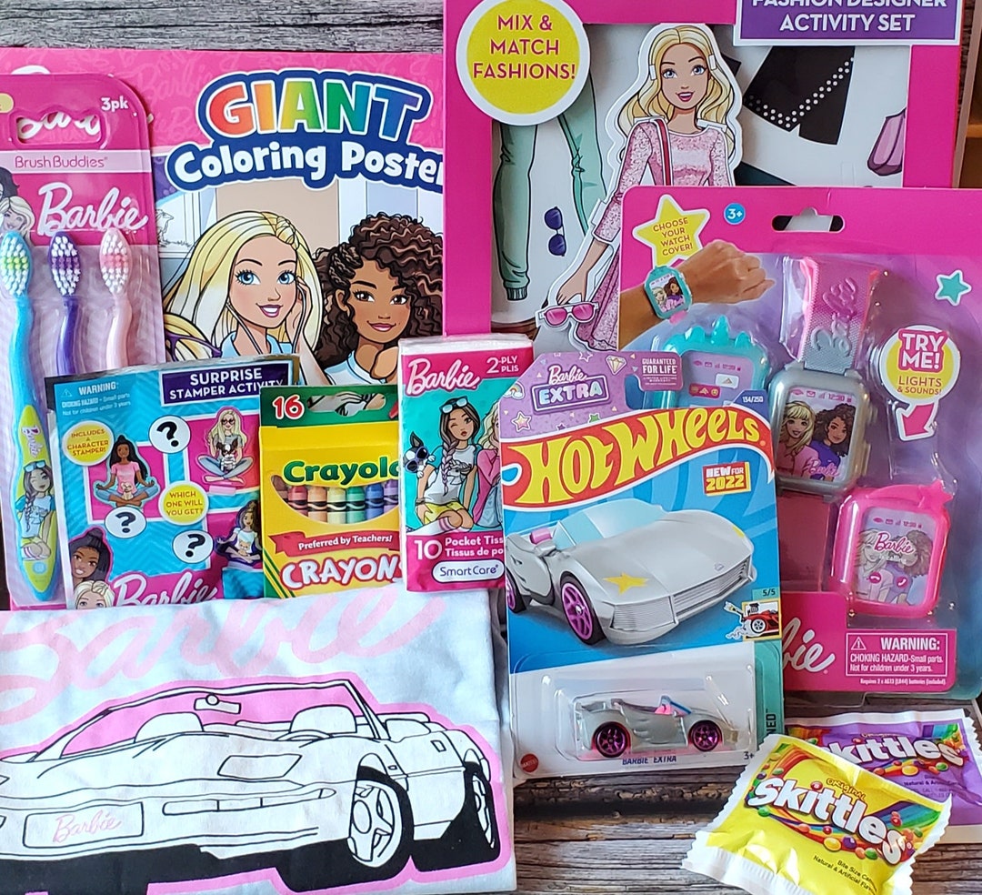 Barbie Gift Bag for Girls Filled With Toys, a T-shirt, Snacks and Candy ...