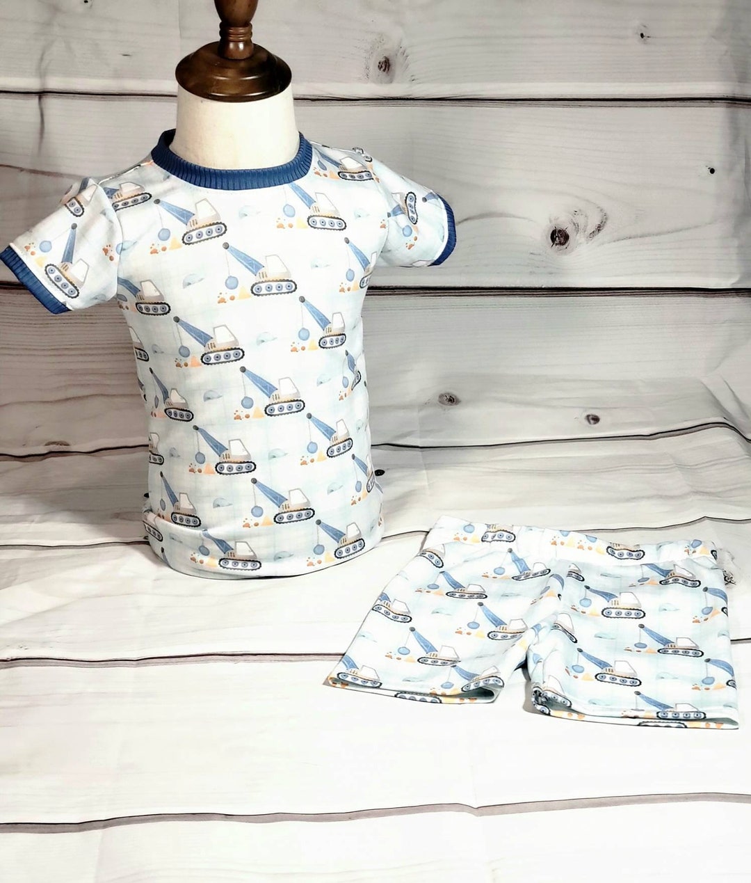 Construction Crane Pajamas 2-piece, Wrecking Ball Construction Theme ...