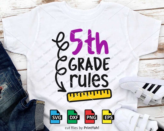 Fifth Grade Rules Svg 5th Grade Svg Back to School Svg Kids - Etsy
