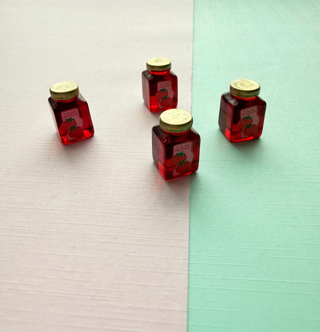 Strawberry Jam Jar Set 4 | Decorative Magnets - Etsy