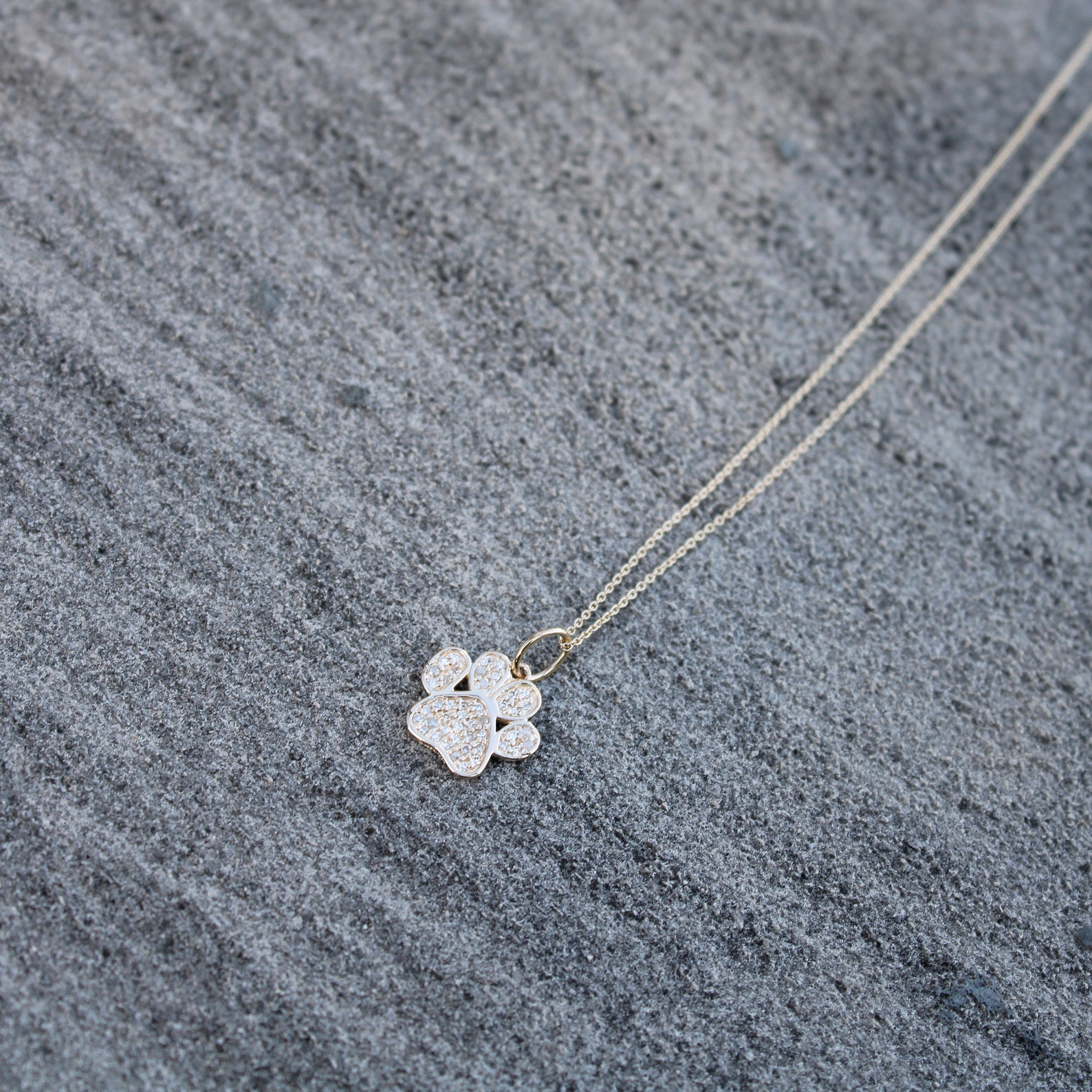 Dog Paw Chain Pendant Dog Paw Print Style Real Diamond - Etsy