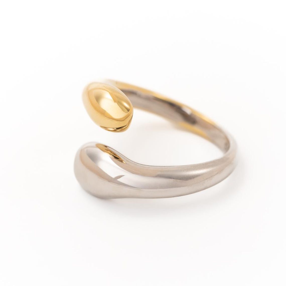 Two-tone Wrap Ring – 18k Gold Vermeil & Sterling Silver Chunky ...