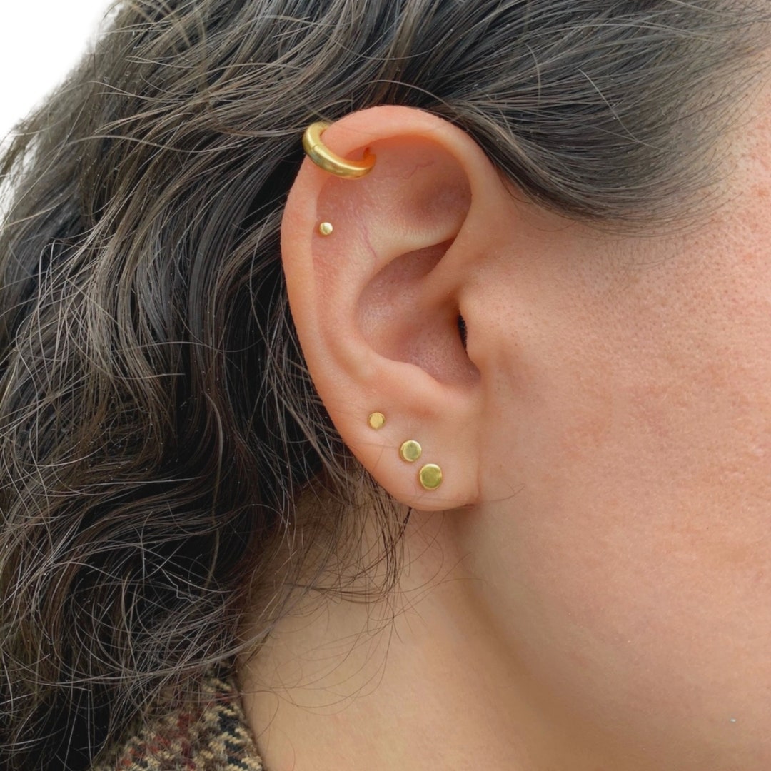 Tiny Stackable Sterling Silver Stud Earrings: Gold, Rose Gold, Rhodium ...