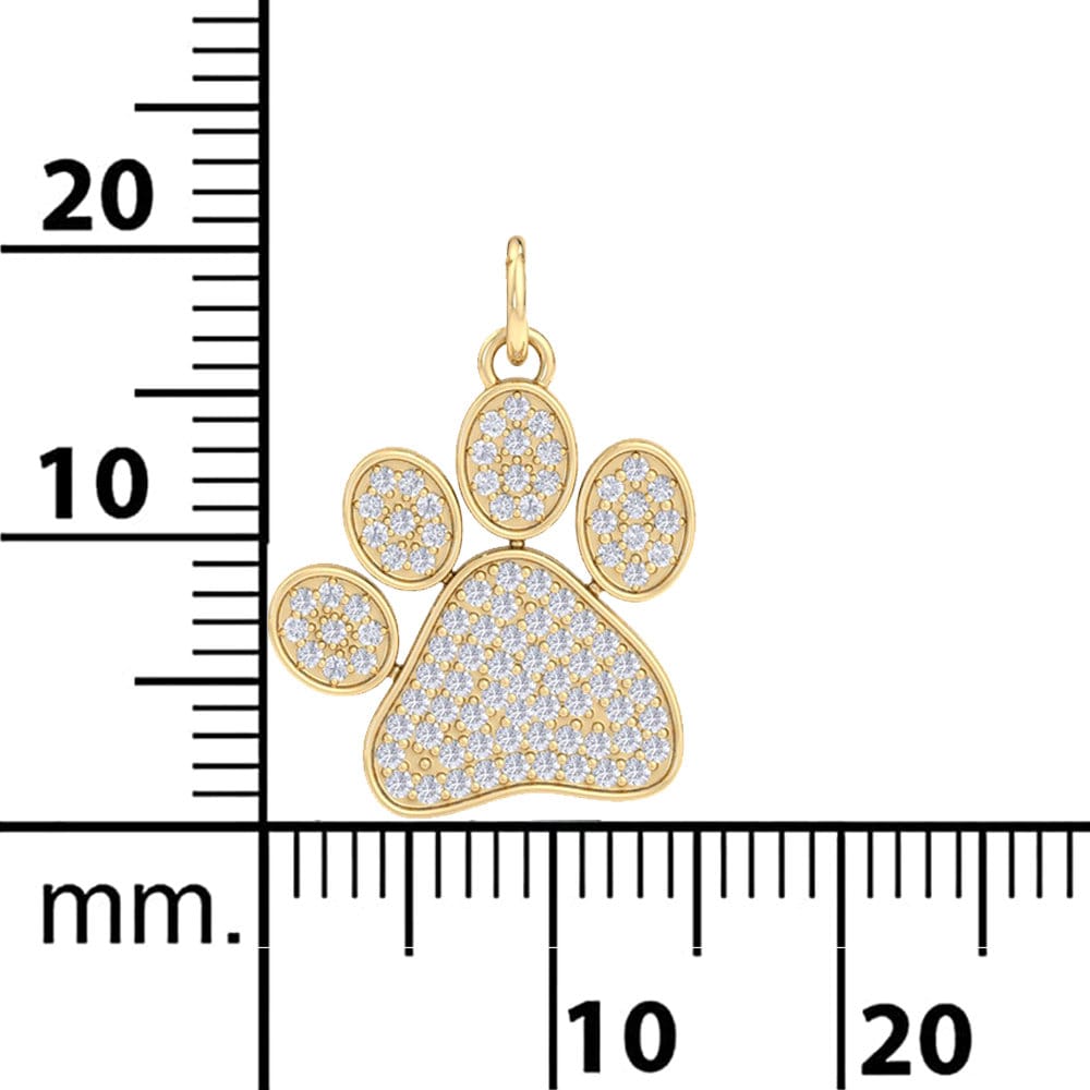 Dog Paw Chain Pendant Dog Paw Print Style Real Diamond - Etsy UK