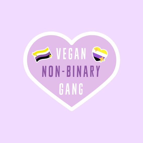 Vegan Non-binary Gang Sticker - Etsy