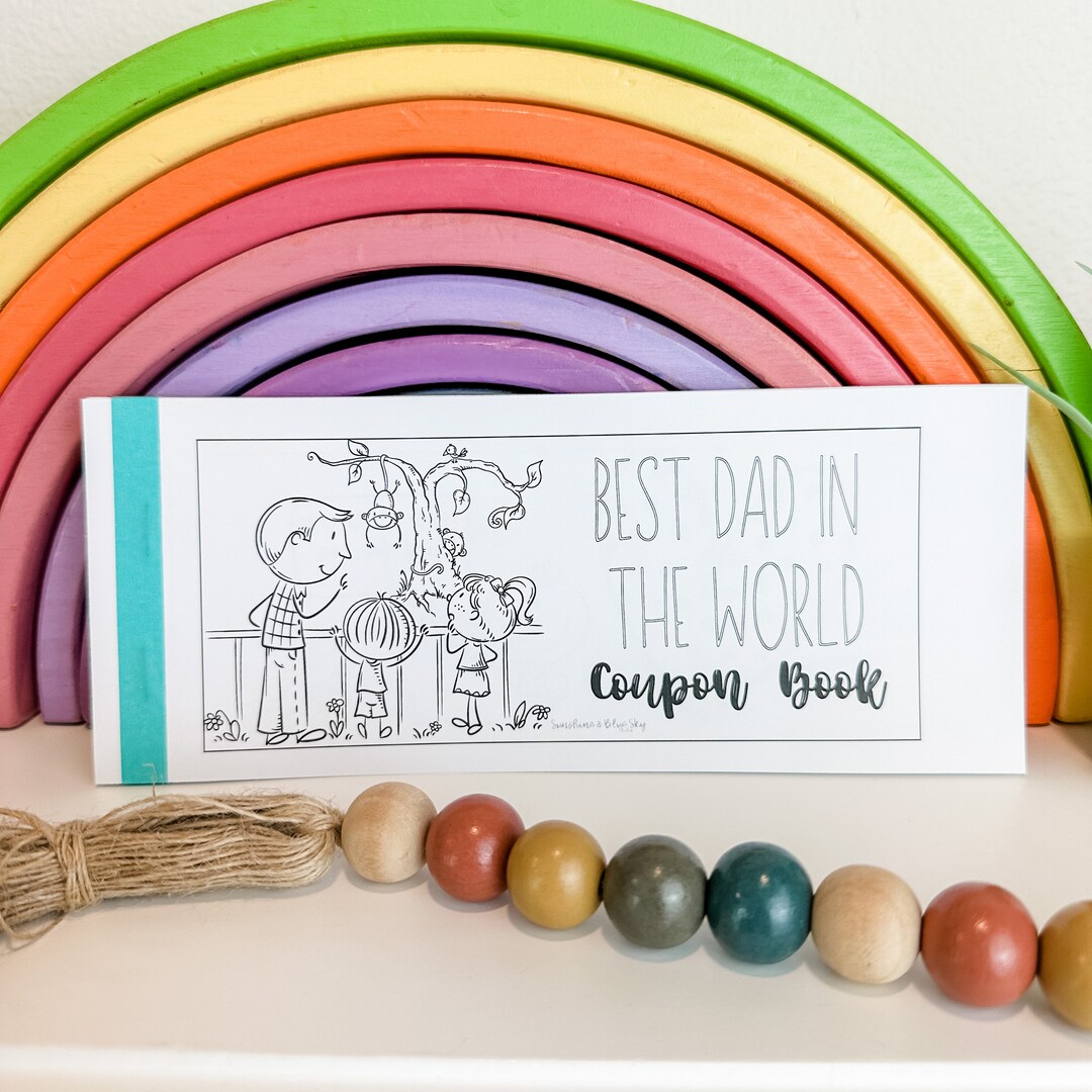 Best Dad in the World Coupon Book - Gift for Dad, Coloring, From Kids ...