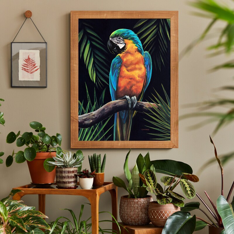Blue Parrot Art - Etsy