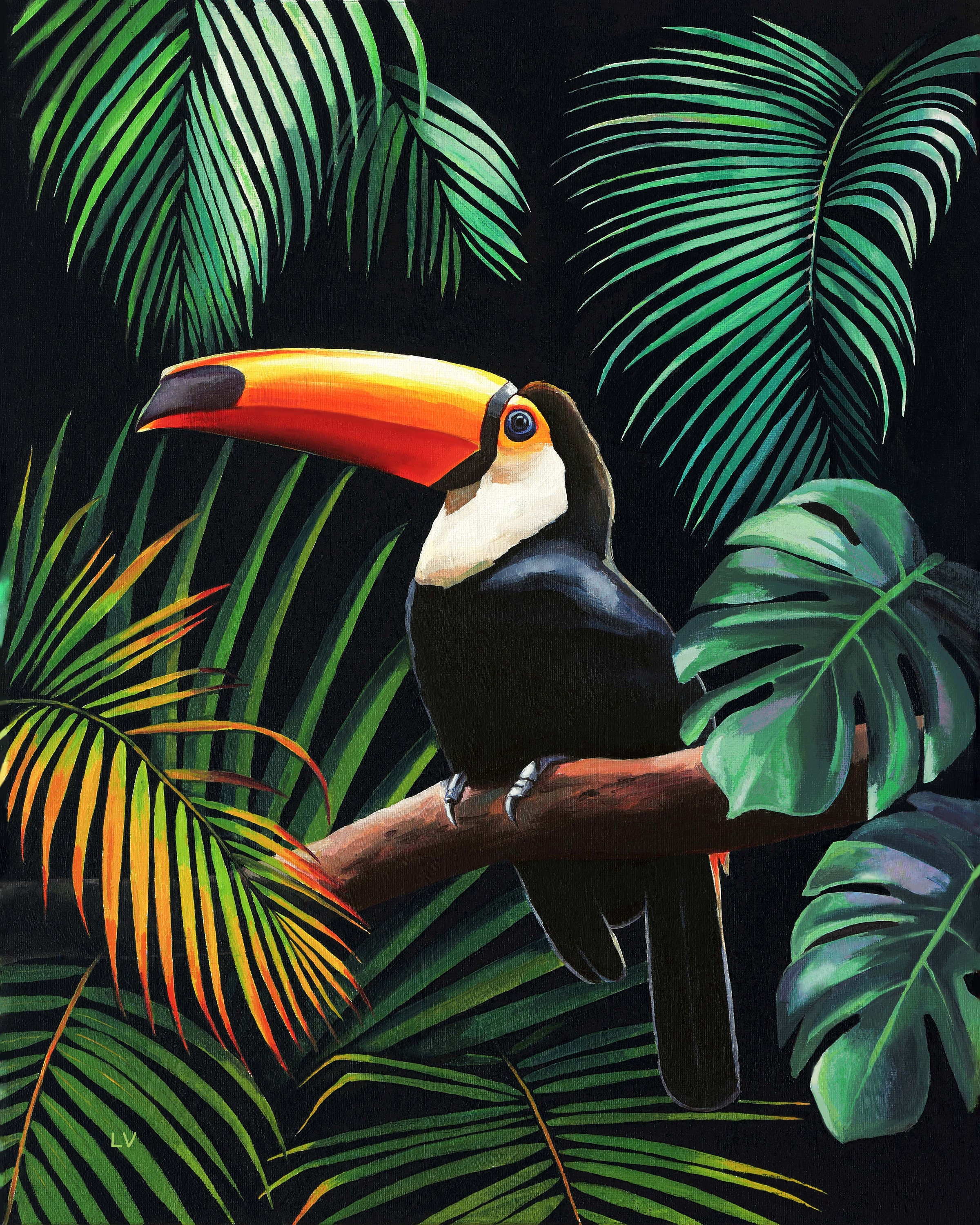 Toco Toucan Painting, Exotic Bird Painting Framed, Toucan Bird Wall Art ...