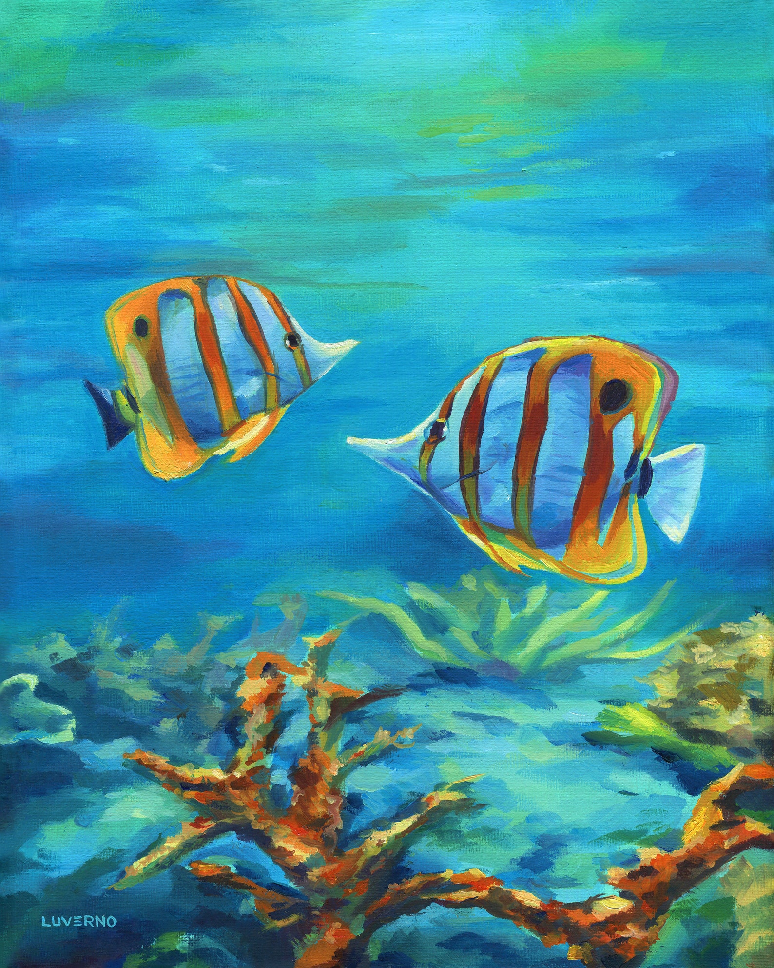 Tropical Fish Oil Painting, Underwater Animal Painting on Canvas ...
