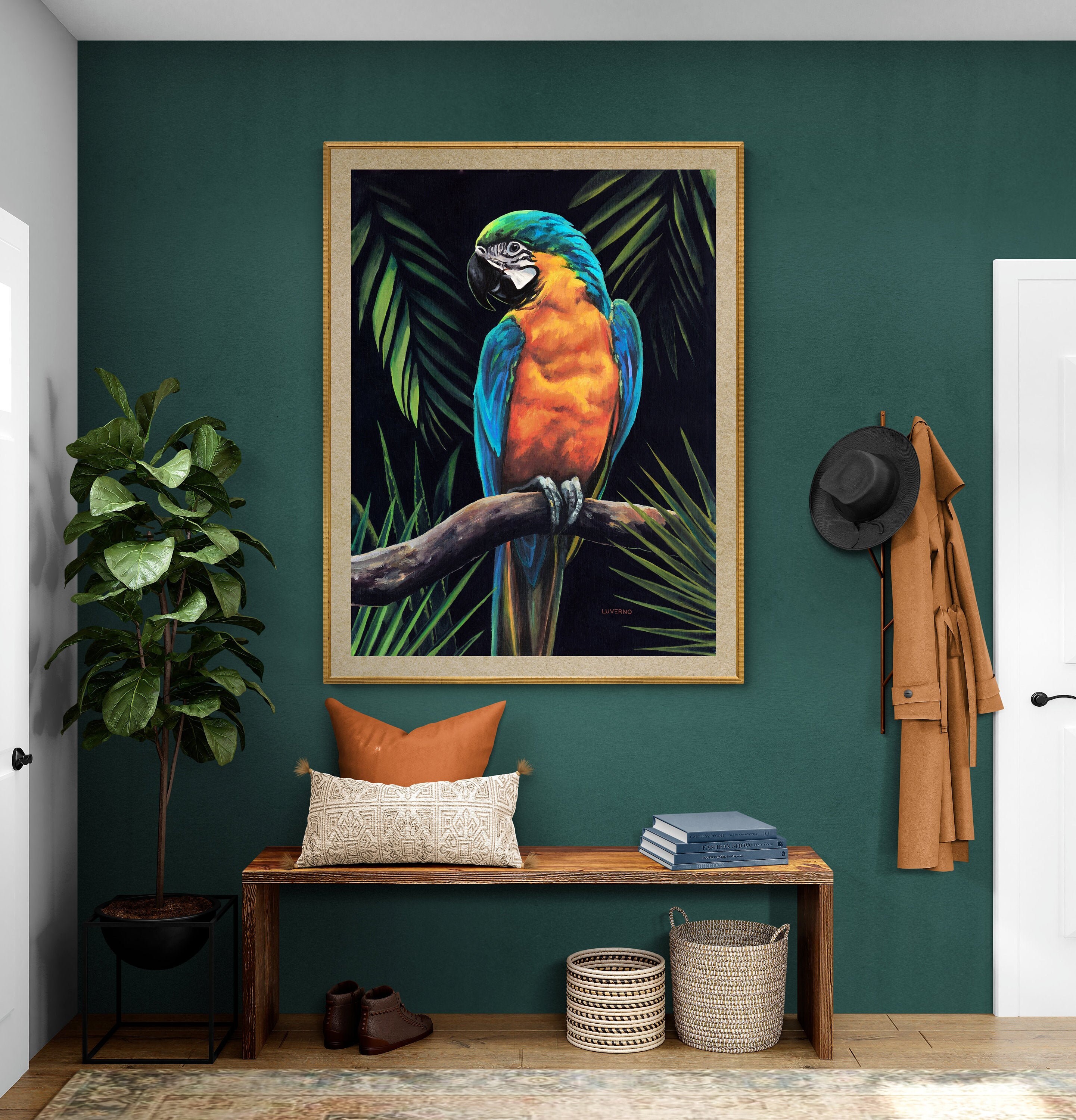 Parrot print for tropical wall decor Parrot poster Macaw | Etsy