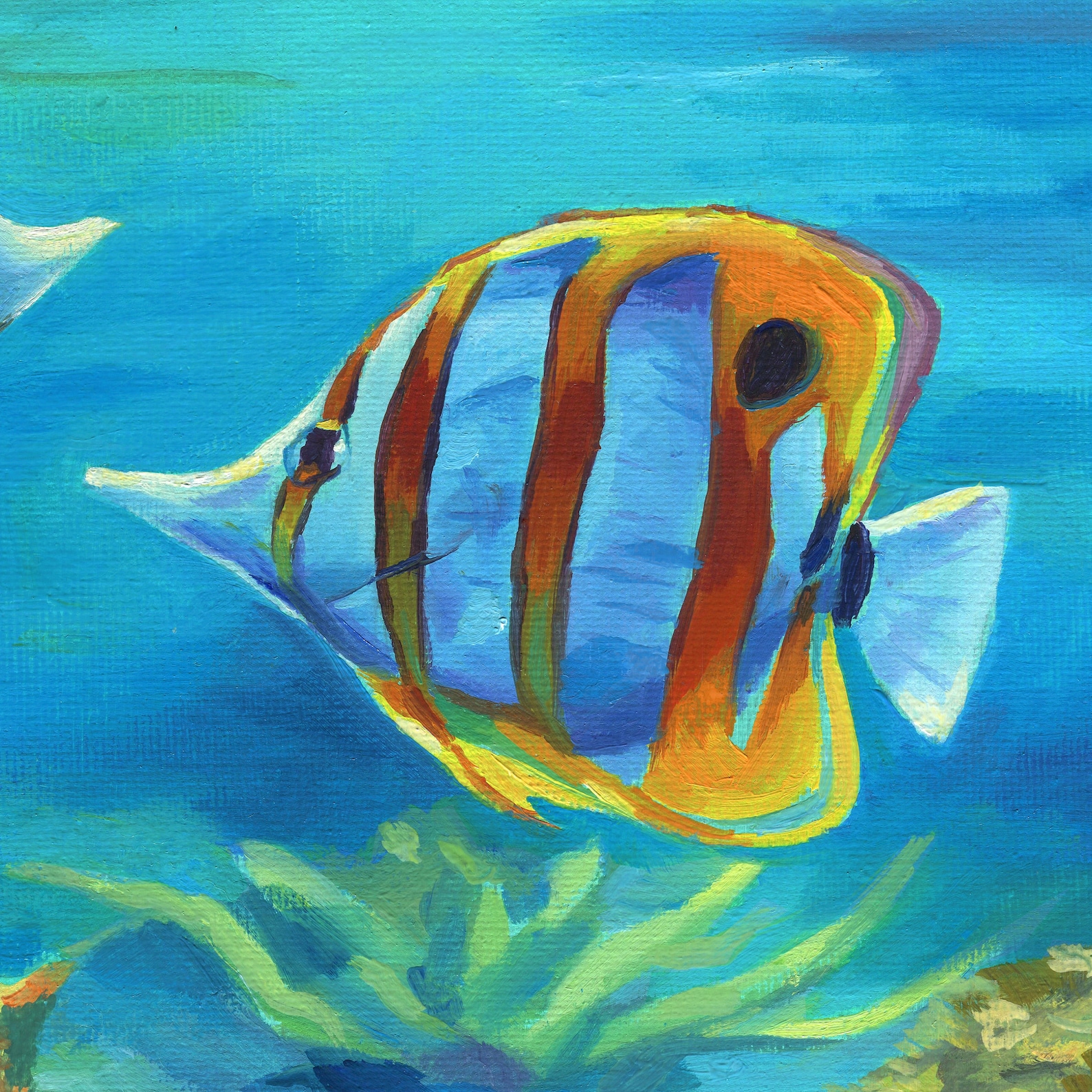 Tropical Fish Oil Painting, Underwater Animal Painting on Canvas ...