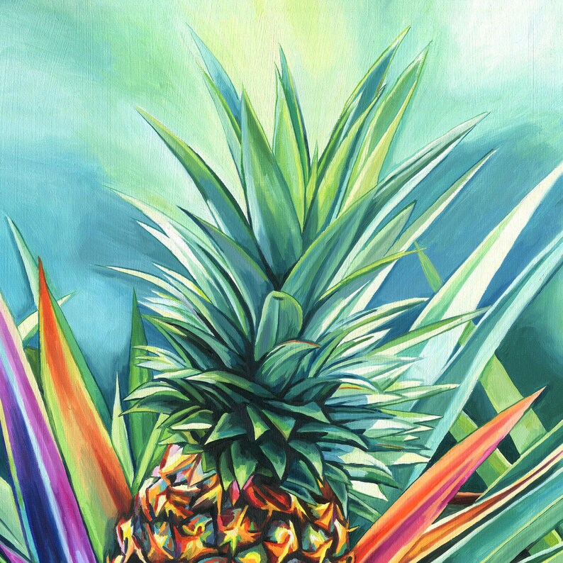 Tropical Pineapple PRINT for Kitchen Wall Art Modern Fruit - Etsy