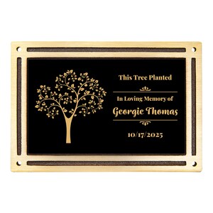 In Memory of Tree Sign - Memorial Garden Plaque - Bronze Memorial Sign ...