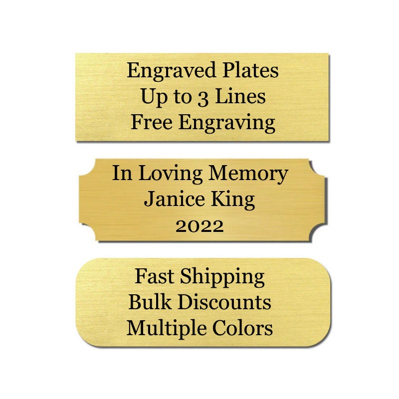 1" X 3" Metal Name Plate - Metal Name Sign - Picture Frame Plate ...