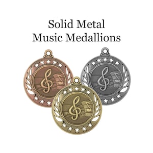 Music Award Medals - Personalized Treble Clef Award - Piano, Orchestra ...
