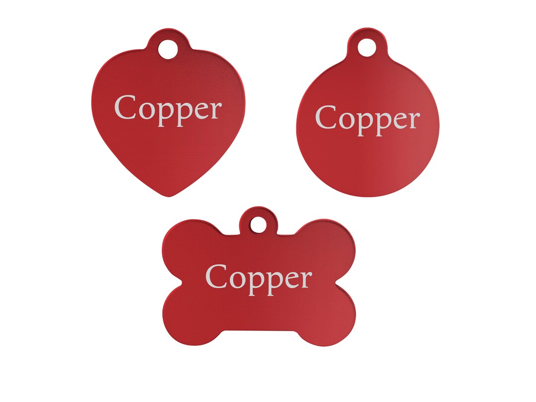 Engraved Pet Tag - Red Pet Tag Personalized - Pet ID Tags for Dogs - ID ...