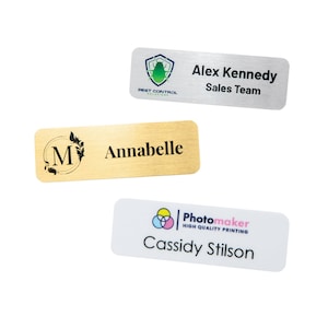 Name Tags for Work - Business Name Badges With Logo - Magnetic Name ...