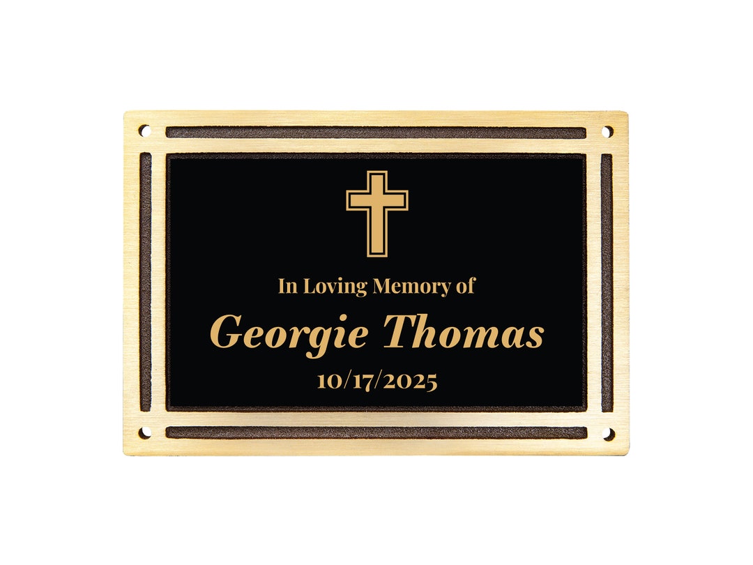 Religious Memorial Plaque - Memory Plaque With Cross - Cast Memorial ...