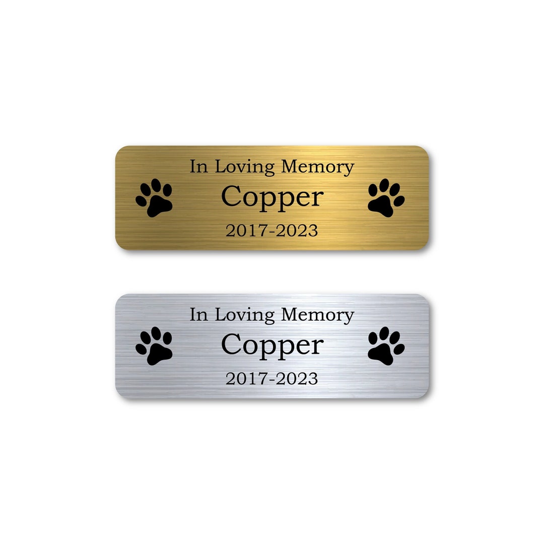 Metal Name Plate for Pet Urn - Engraved Name Plaque for Dog Cat Ash Box ...