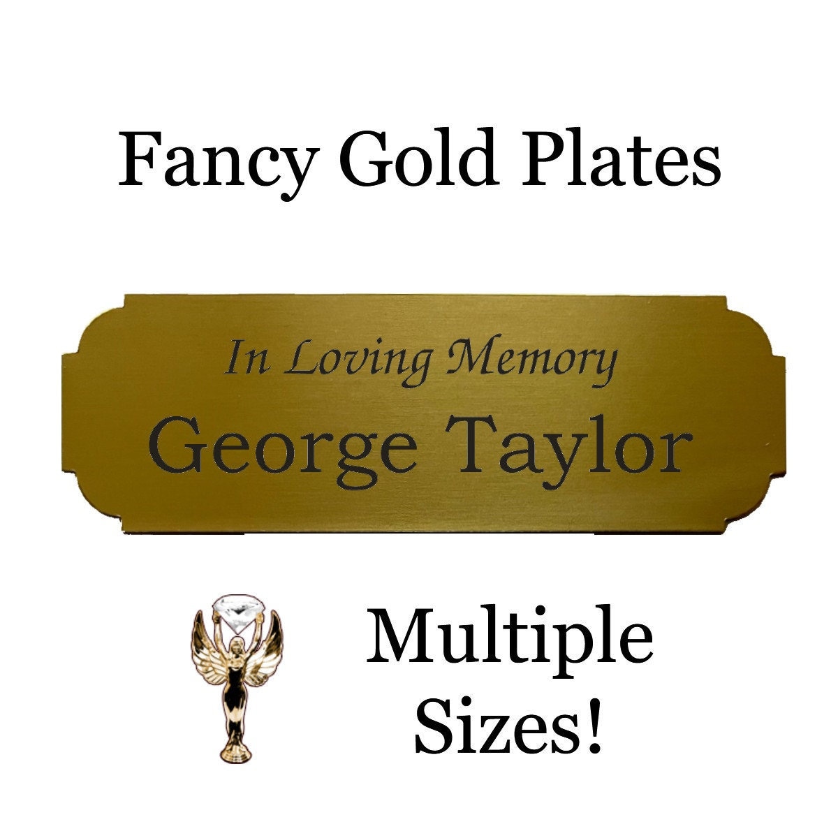 Fancy Gold Engraved Plate - Metal Name Sign - Picture Frame Plate ...