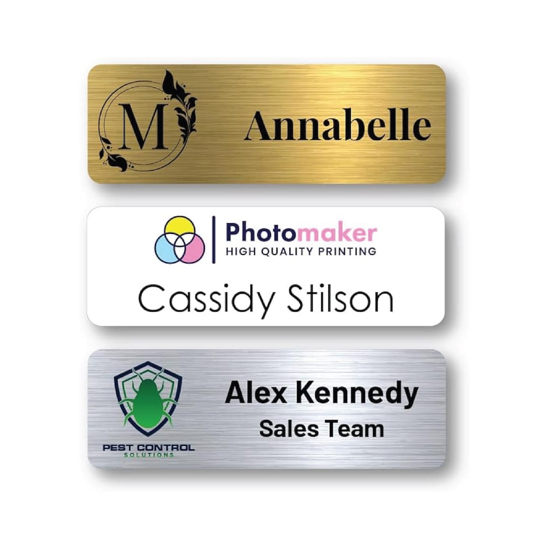 Name Tags for Work - Business Name Badges With Logo - Magnetic Name ...