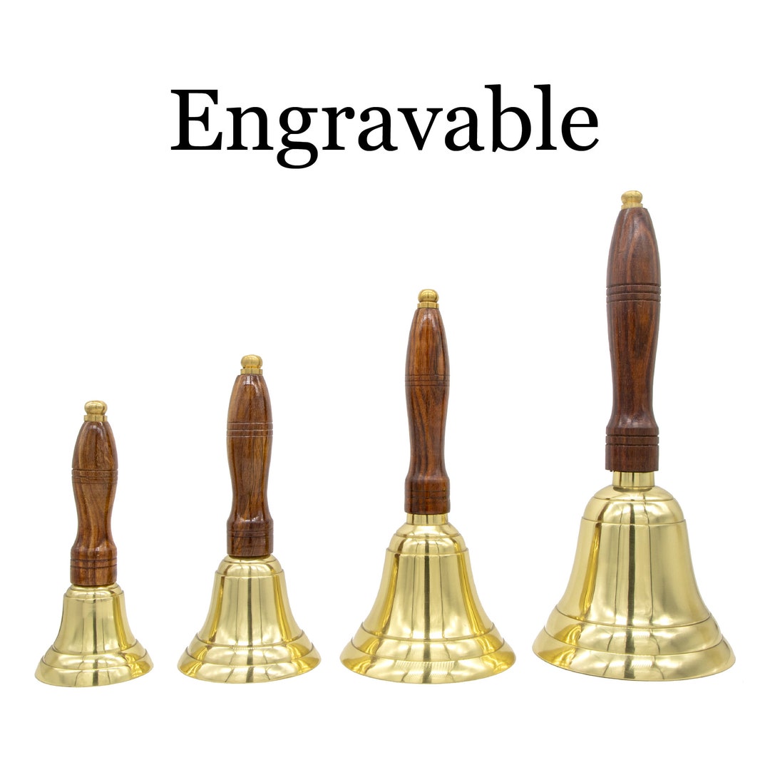 Engravable Brass Bell - Solid Brass School Bell - Brass Handbell ...