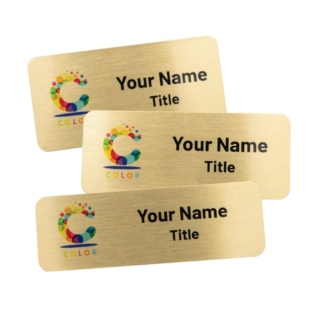 Full Color Business Name Tags With Logo Custom Name Badges for Employee ...