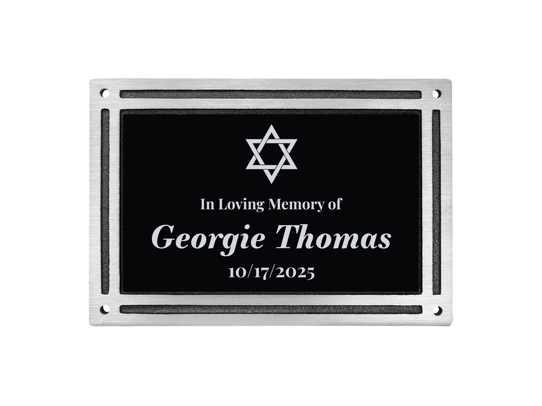 Star of David Memorial Sign - Outdoor Memorial Plaque - Jewish Memorial ...