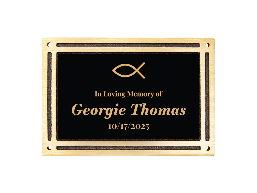 Religious Memorial Plaque - Jesus Fish Memory Plaque - Cast Memorial ...