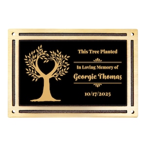 Tree Memorial Plaque - Dedication Sign for Garden - in Memory of Bronze ...